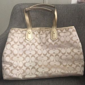Coach | Bags | Coach Gold Monogram Bag Excellent Condition | Poshmark